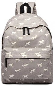 Konofactory Šedý vzorovaný batoh do školy „Horses“ 11L