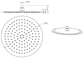 Sapho SLIM hlavová sprcha, průměr 300mm, černá mat - MS573B