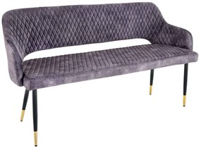 Designová lavice Laney 162 cm šedý samet