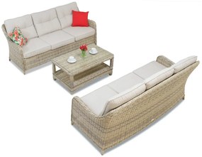 Set polyratanového nábytku Toledo Coffee s malým stolkem pro 6 osob béžový Garden Point