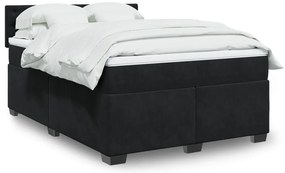 Box spring postel s matrací černá 140x200 cm samet 3288644