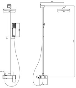 Sapho LATUS sprchový sloup s pákovou baterií, chrom - 1102-03