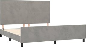Rám postele bez matrace světle šedý 160 x 200 cm samet 3125641
