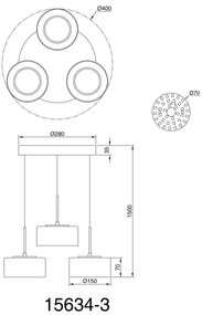 Globo 15634-3 - LED Lustr na lanku FOGSY 3xLED/8W/230V