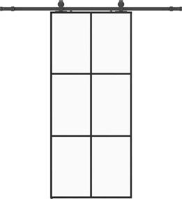 Posuvné dveře se sadou kování černé 90x205 cm ESG Glass 3375845