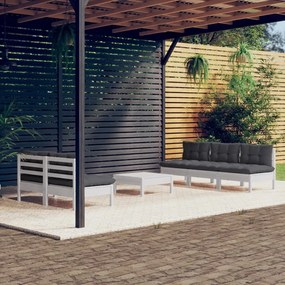 vidaXL 6dílná zahradní sedací souprava a antracitové podušky borovice [3096088] Barva: Černá