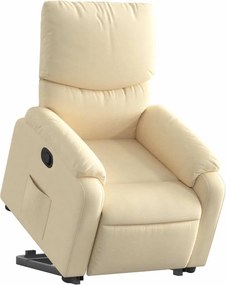 Zvedací polohovací křeslo krémové textil 3204833