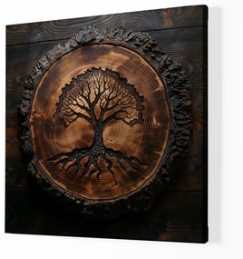 Obraz na plátně - Strom života Triess, dřevo styl FeelHappy.cz Velikost obrazu: 80 x 80 cm
