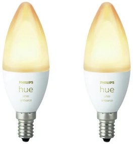 SADA 2x LED Stmívatelná žárovka Philips Hue WHITE B39 E14/4W/230V 2200K-6500K