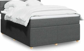 Box spring postel s matrací tmavě šedá 160x200 cm textil 3287508