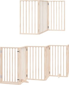 Zábrana pro psy s dvířky skládací 15 panelů 750 cm topol 3155534