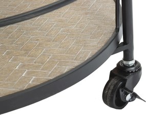 Servírovací vozík Arex 40 cm černý/hnědý