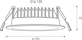 LED2 2235251 KAPA zápustné svítidlo LED D145mm 12W/1350lm 3000-3500-4000K IP54 bílá