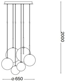Ideal Lux - LED Lustr na lanku EQUINOXE 6xG4/2W/230V pr. 65 cm chrom/kouřová