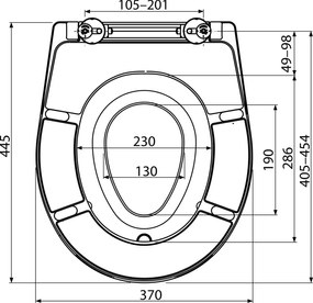 Alcadrain WC sedátko univerzální SOFTCLOSE s integrovanou vložkou, Duroplast - A606