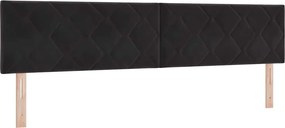 Postel s boxspringem s čelo Černý 200 x 200 cm samet 3341542
