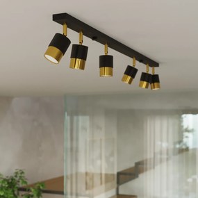 Sollux Lighting Stropní svítidlo NERO 3 černé/zlaté