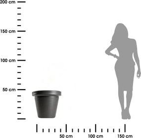 PLASTOVÝ KVĚTINÁČ SRTÍ RIFLO 55X48 CM ANTRACITOVÁ