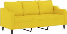 4dílná sedací souprava s poduškami světle žlutá textil 3201783