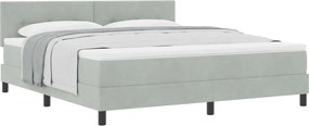 Postel s boxspringem s čelo Světle šedá 180 x 200 cm samet 3339188
