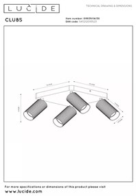 Lucide 09939/14/30 - Bodové svítidlo CLUBS 4xGU10/40W/230V černá