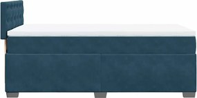Box spring postel s matrací modrá 100 x 200 cm samet 3288550