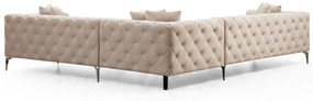 Designová rohová sedačka Rococo ecru - levá