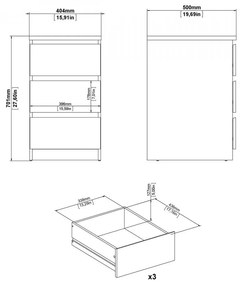 Komoda Simplicity 40 x 50 x 70 cm, hikora jackson