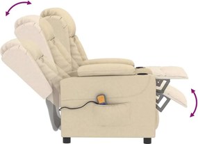 Masážní křeslo krémové textil 339067