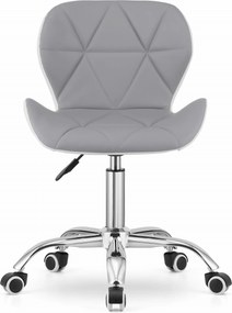 Set do pracovny ZARIMO stůl 80x40 cm, bílá/dub sonoma + křeslo AVOLA z eko kůže, šedo-bílé
