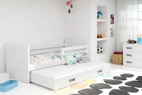 BMS Group Dětská postel s přistýlkou Rico 2 Bílá /zelená 190x80