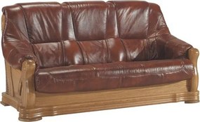 Casarredo - Komfort nábytek Rozkládací trojmístná pohovka DEREK I kůže | potah: kůže Magnolia,barva: moření 01 bílá