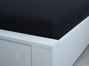 XPOSE® Jersey prostěradlo Exclusive - černé 140x200 cm