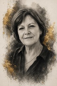 Foto obraz z vlastní fotky na plátno – Charcoal & Gold luxusní portrét