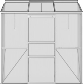 Skleník Outsunny Tomato house Skleník s posuvnými dveřmi a výklopnými střešními okny z polykarbonátu a hliníku Stříbrná 192 x 68 x 196 cm pro zahradn…