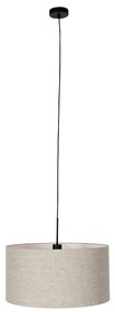 Venkovská závěsná lampa černá s béžovým odstínem 50 cm - Combi 1