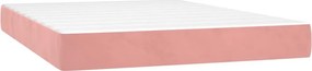 Box spring postel s matrací růžová 140x190 cm samet 3137964