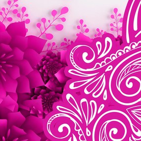 Malvis ® Tapeta Růžová mandala s květy Vel. (šířka x výška): 288 x 200 cm