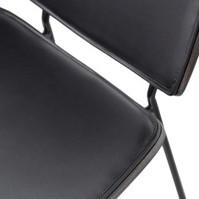 Hoorns Černá koženková jídelní židle Clome