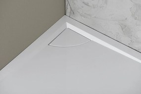 Polysan, LUSSA sprchová vanička z litého mramoru se záklopem, čtvrtkruh 90x90x4cm, R550, 71602