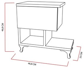 Noční stolek CAST 46,8x46,8 cm bílá