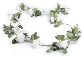 Umělá květinová girlanda popínavá růže - 1 bílá