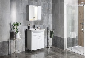 Aqualine Aqualine, ZOJA skříňka s keramickým umyvadlem 40x22 cm, dub platin, 51049DP-01
