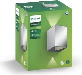 Philips Cistus nerezová / Venkovní nástěnné LED svítidlo / 2×4,5 W / 1