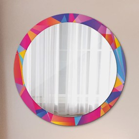 Kulaté dekorativní zrcadlo Geometrické složení fi 90 cm