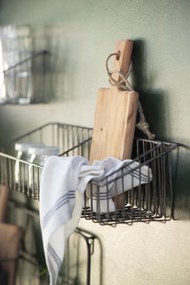 IB LAURSEN Závěsné drátěné košíky Black Iron set 3 ks, černá barva, kov