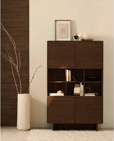 Tmavě hnědá skříňka v dekoru ořechu 100x163x40 cm Norlen – Kave Home