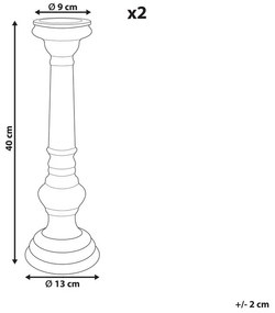 Sada 2 skleněných svícnů 40 cm zlaté IMARTI Beliani