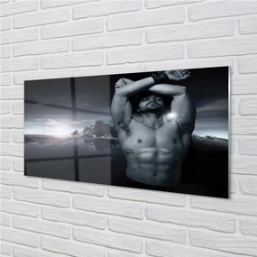 Obraz na skle mužský horské 120x60 cm