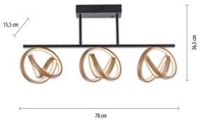JUST LIGHT. 6245-18 - LED Přisazený lustr LOOP 3xLED/11W/230V 2700-5000K + DO